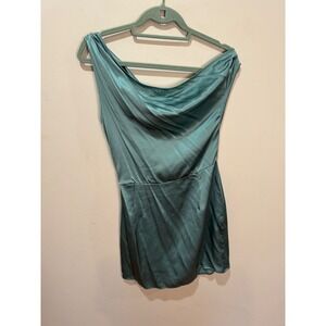 Reformation | Dresses | Reformation Alanis Silk Mini Dress In Aqua ...